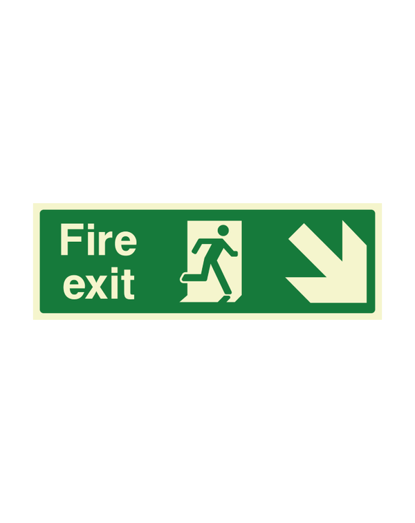 Down Right Direction Fire Exit Sign – FIRE SAFETY SUPPLIES UK